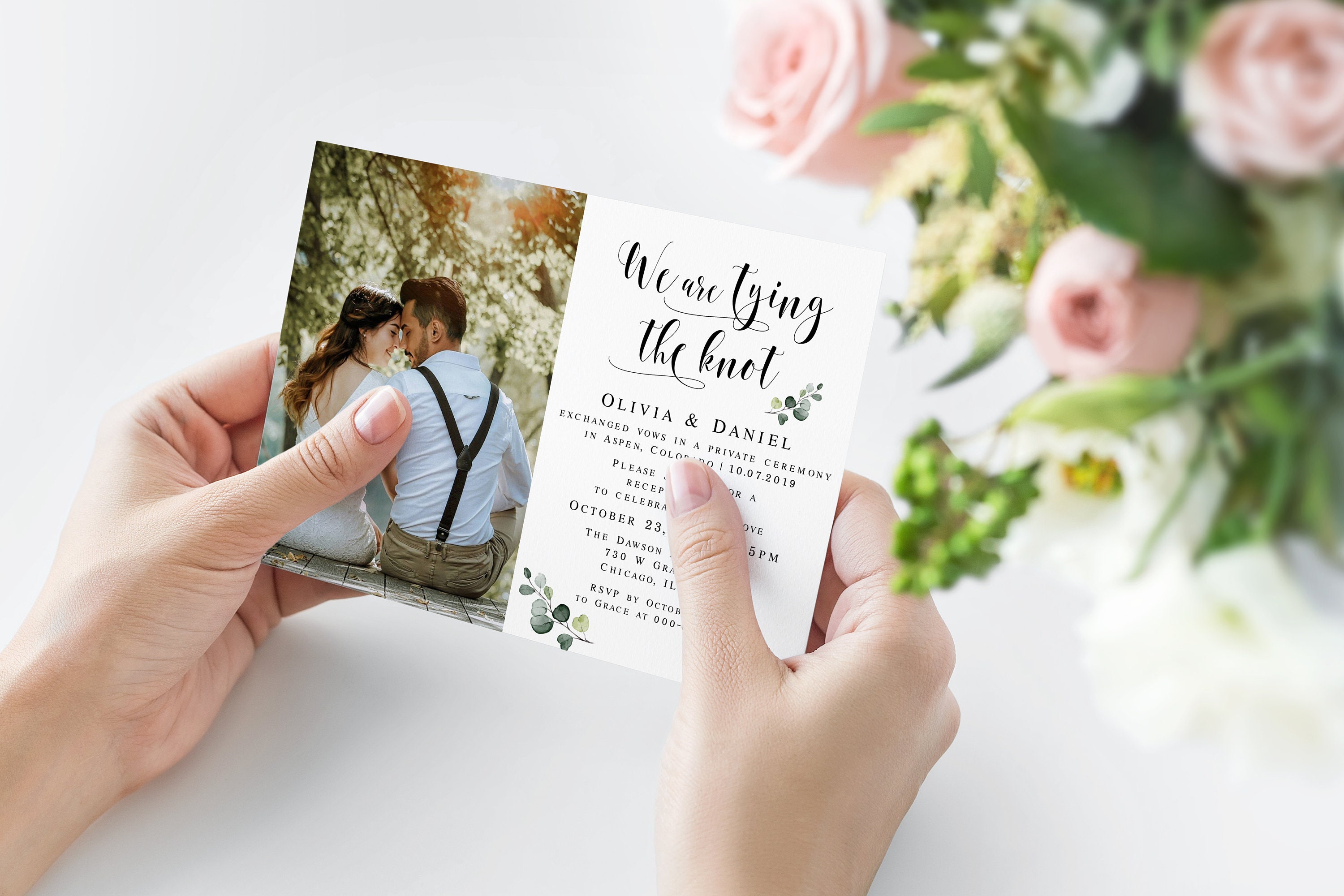 Reception party invitation template Fully editable With photo | Etsy