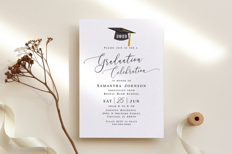 Graduation Celebration Invitation Editable Template Grad - Etsy