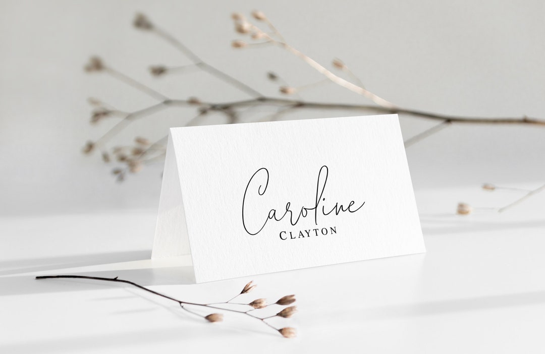 Place Cards Template Editable Wedding Name Cards Flat and Folded Escort ...