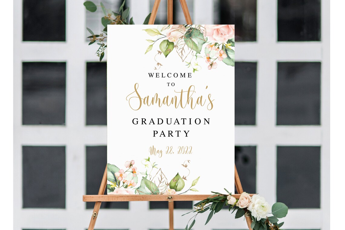 Graduation Party Welcome Sign Editable Template Printable - Etsy