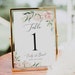 Floral Table Numbers Editable Template Printable Table Card Pink Roses ...