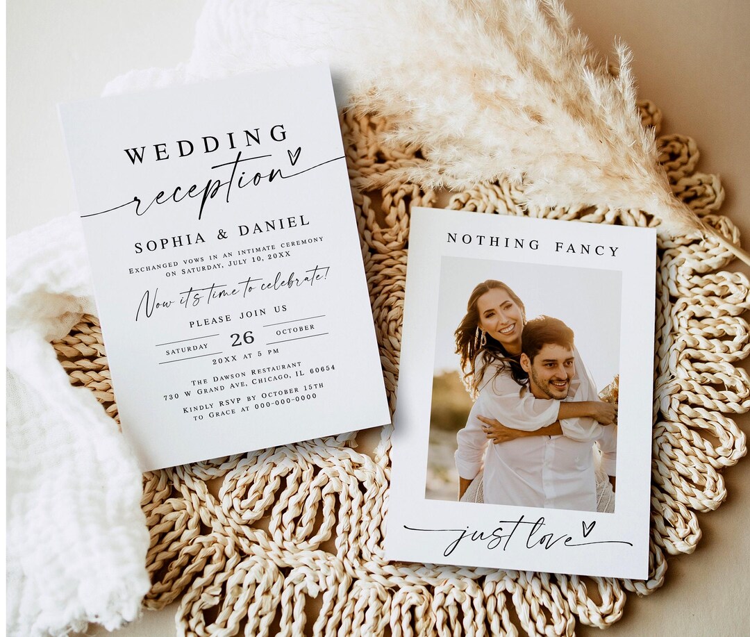 Reception Party Invitation Template Printable Invite With Photo Modern ...