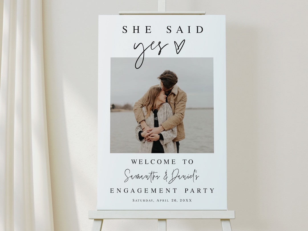 Welcome Engagement Party Sign Editable Welcome Sign Template She Said ...