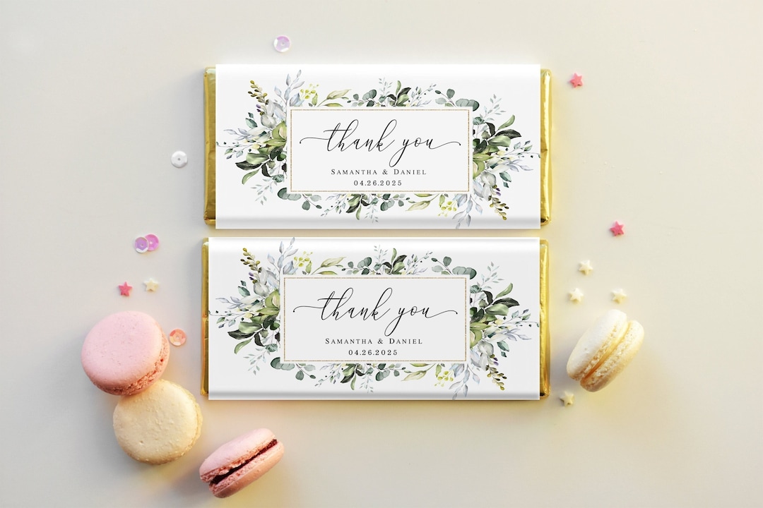 Foliage Chocolate Bar Wrapper Template Eucalyptus Chocolate Bar Label ...