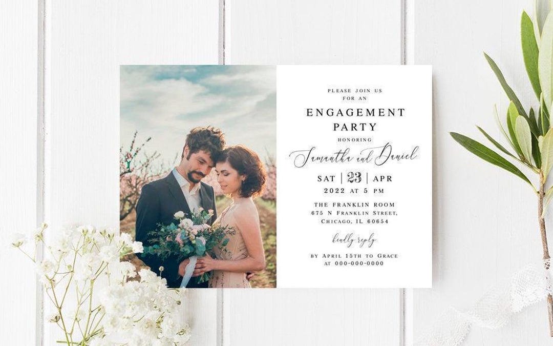 Engagement Party Invite Printable Photo Invitation Template Editable ...