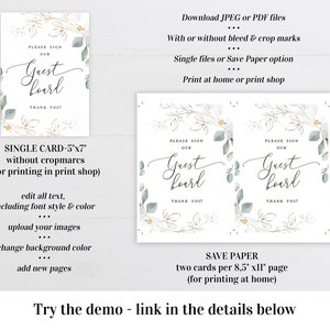 Guest Board Sign Printable Editable Template Wedding Guest Book ...