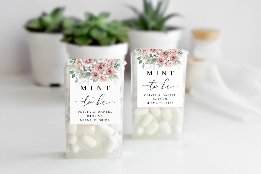 Floral Mint to Be Label Template Printable Editable Wraparound Party ...