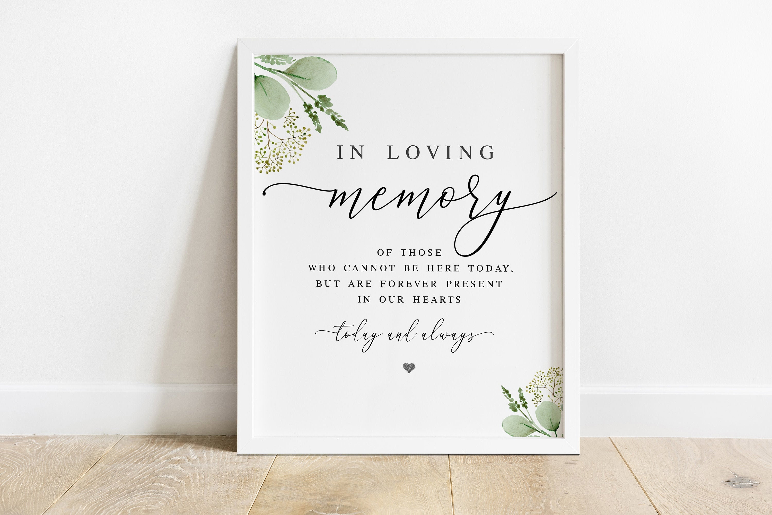 In Loving Memory Sign Fully Editable Template Eucalyptus | Etsy