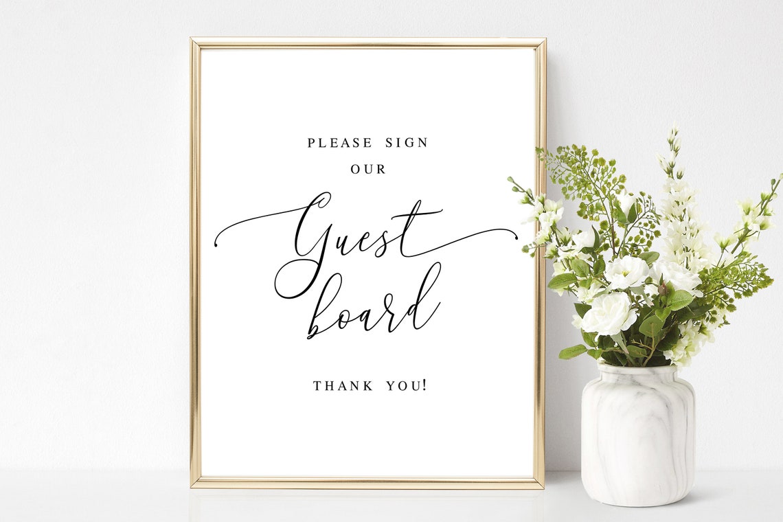 Please Sign Our Guest Board Sign Editable Template Wedding | Etsy