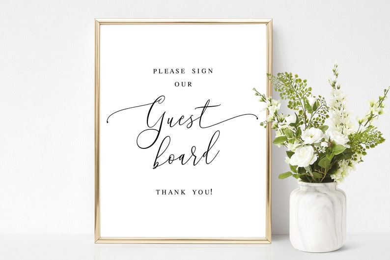 Please Sign Our Guest Board Sign Editable Template Wedding | Etsy