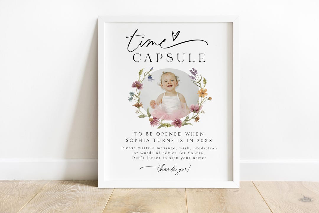 Modern Photo Time Capsule Template Editable Wildflower Time Capsule ...