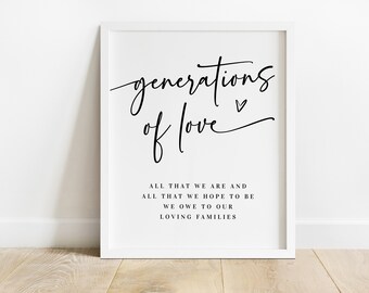 Generations of Love Sign Family Table Sign Generations Sign - Etsy