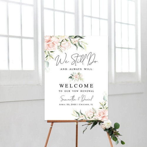 Gold Greenery We Still Do Invitation Template Vow Renewal - Etsy