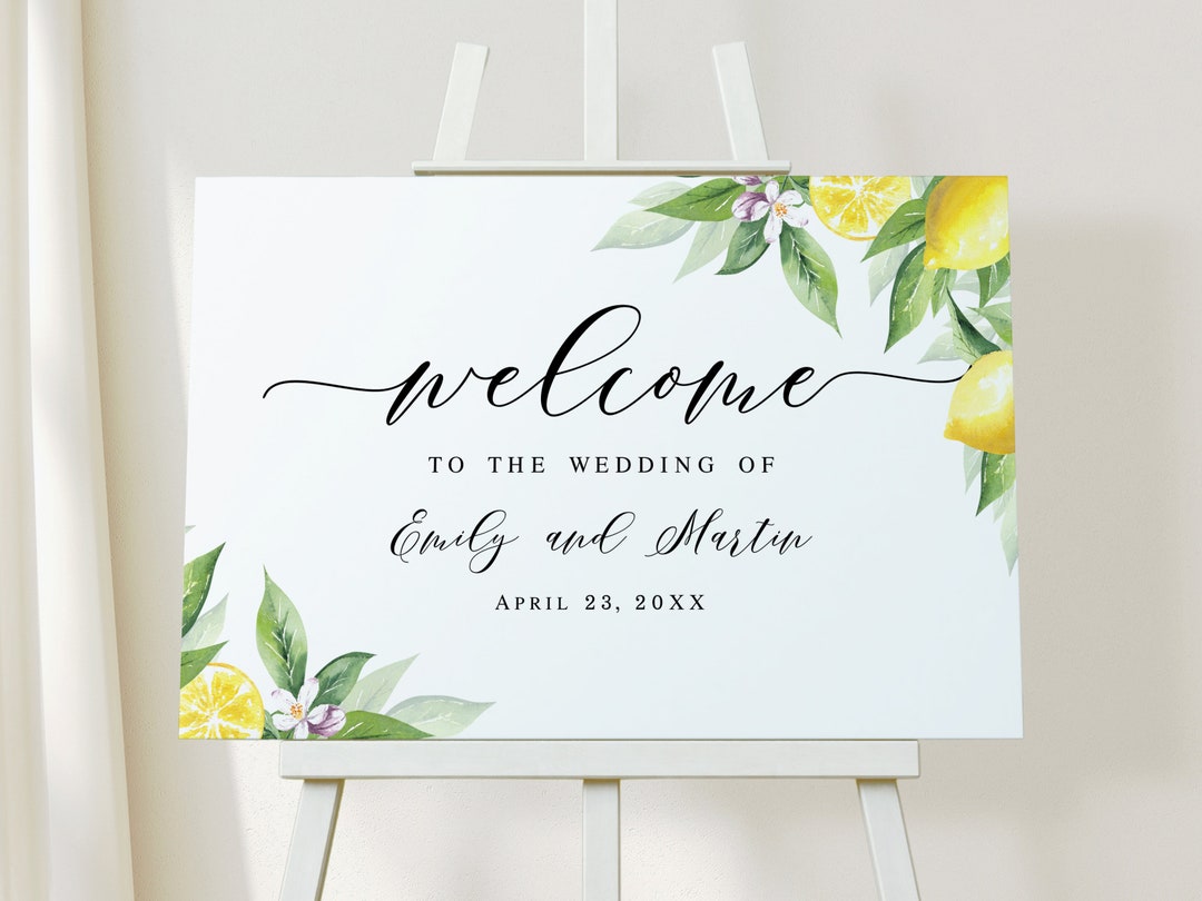 Lemon Welcome Sign Template Editable Welcome Board Reception Poster ...
