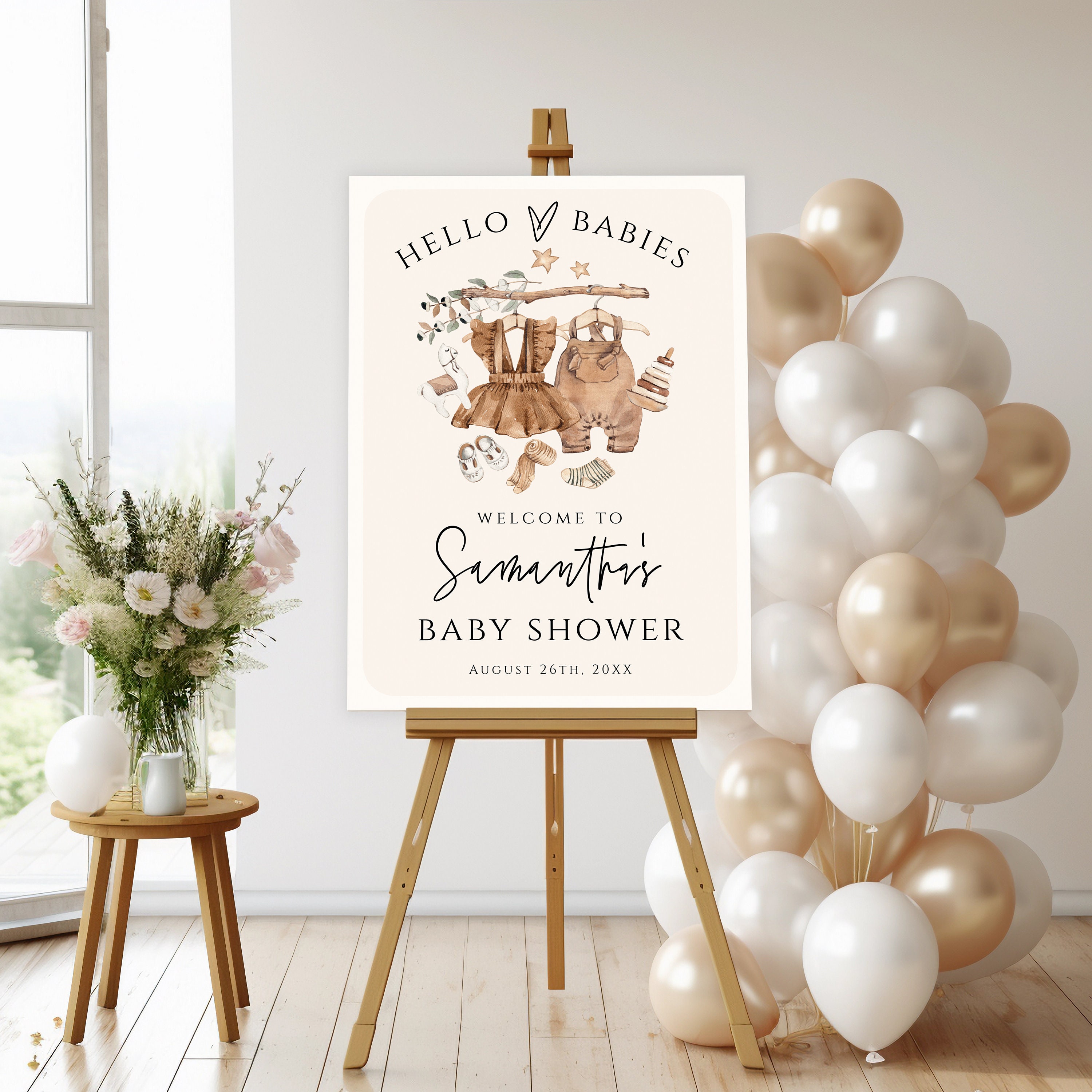 Twins Baby Shower Welcome Sign Template Digital Download Editable in ...