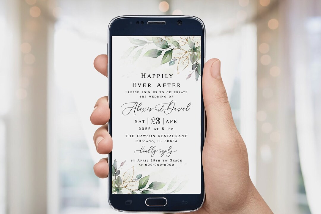 Electronic Wedding Invitation Template Editable Reception Party Invite ...
