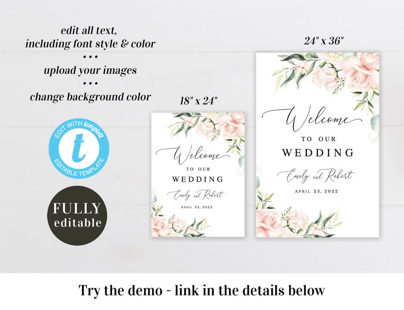 Welcome Wedding Sign Template Editable Welcome Board Printable - Etsy