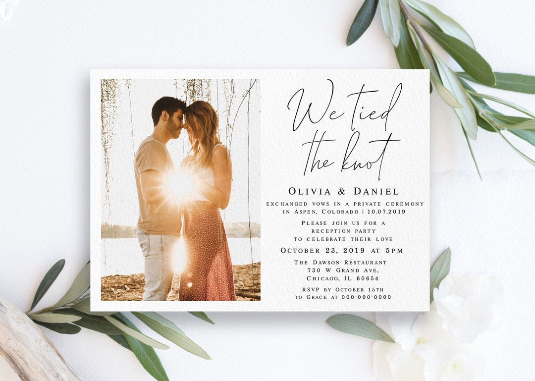 Reception Party Invitation Template Editable Invite With Photo - Etsy