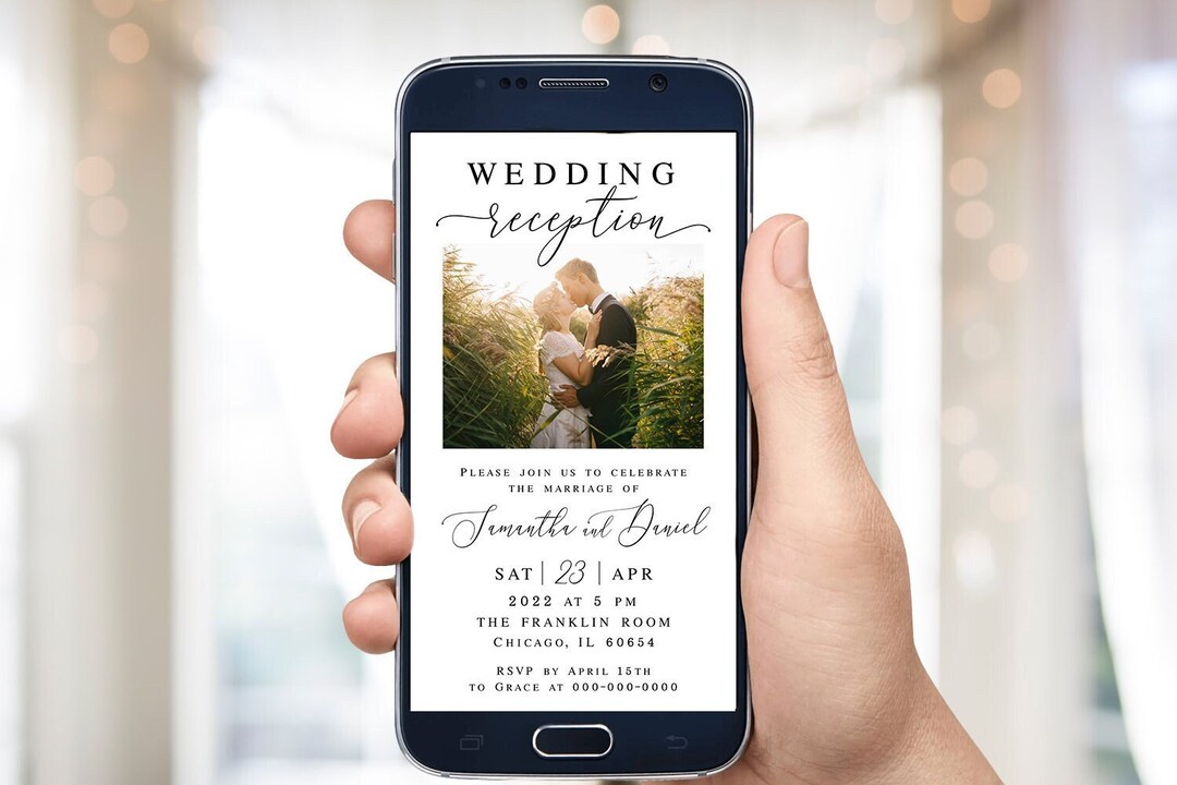 Wedding Reception Party Invitation Template Reception E-invite Editable ...