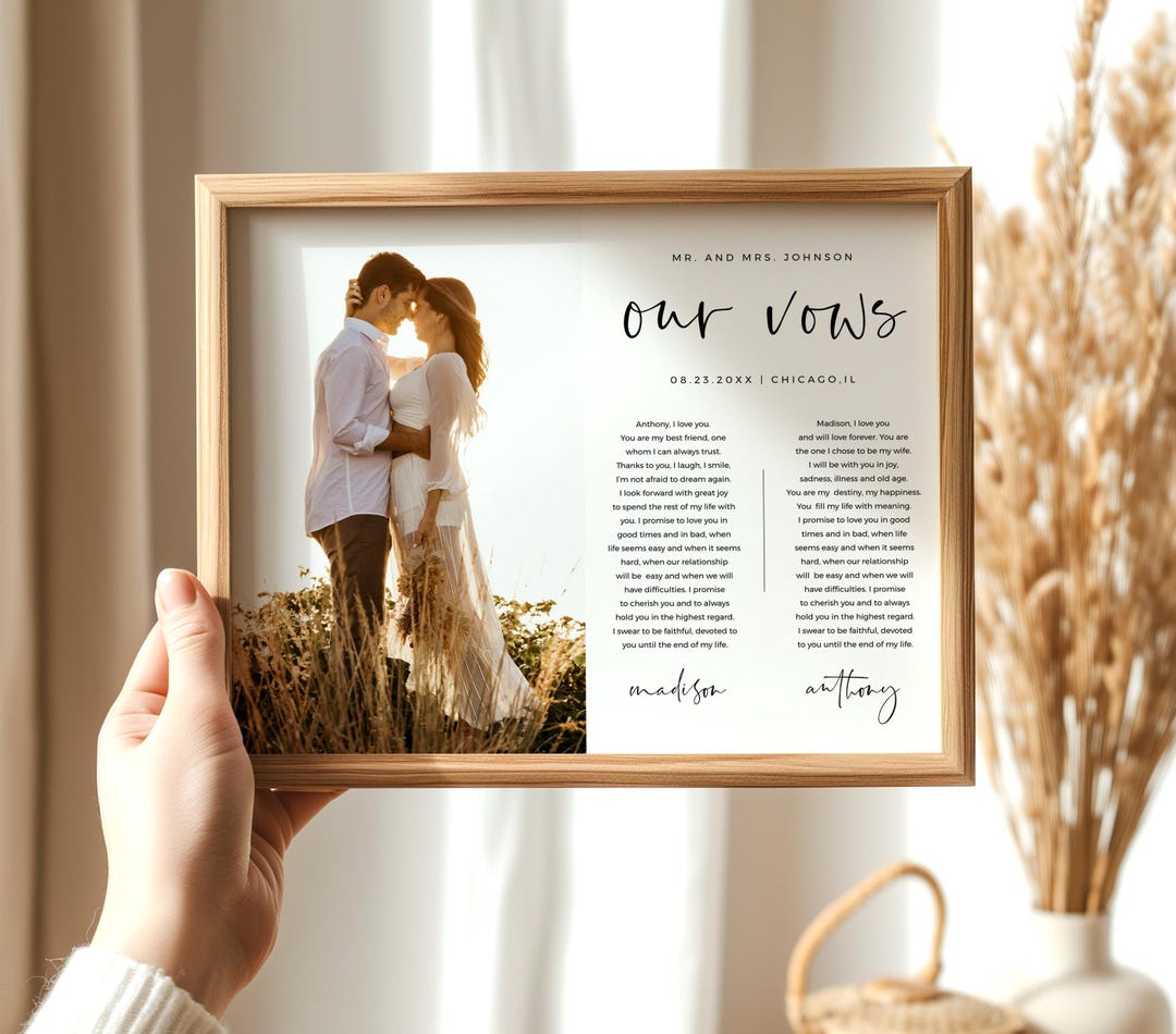 Wedding Vows Keepsake Wedding Vows Sign Template Wedding Vows With ...