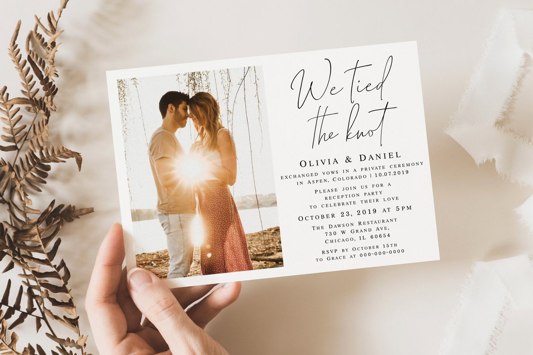 Reception Party Invitation Template Editable Wedding Photo Invite We ...