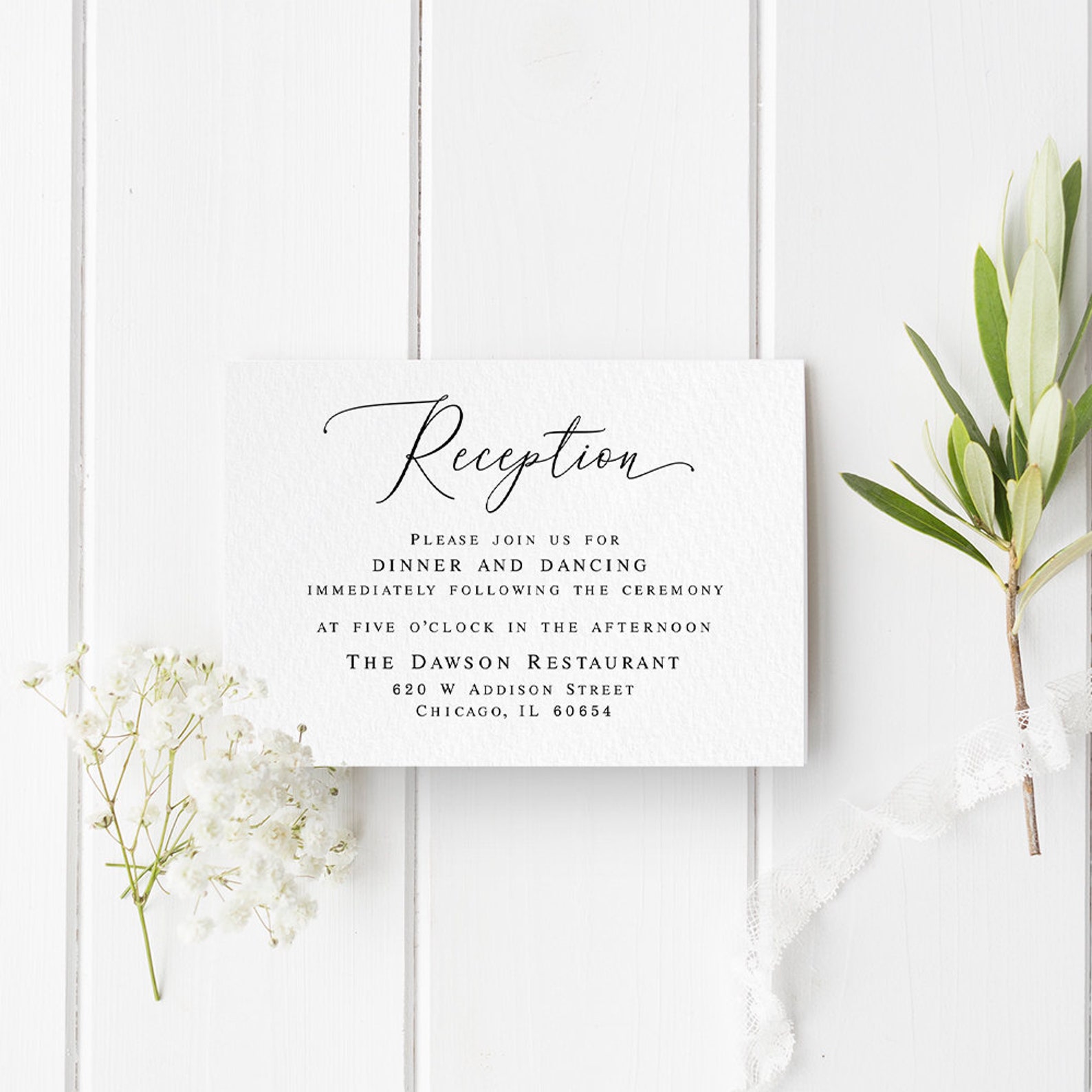 Reception Card Template Fully Editable Insert Card Printable - Etsy