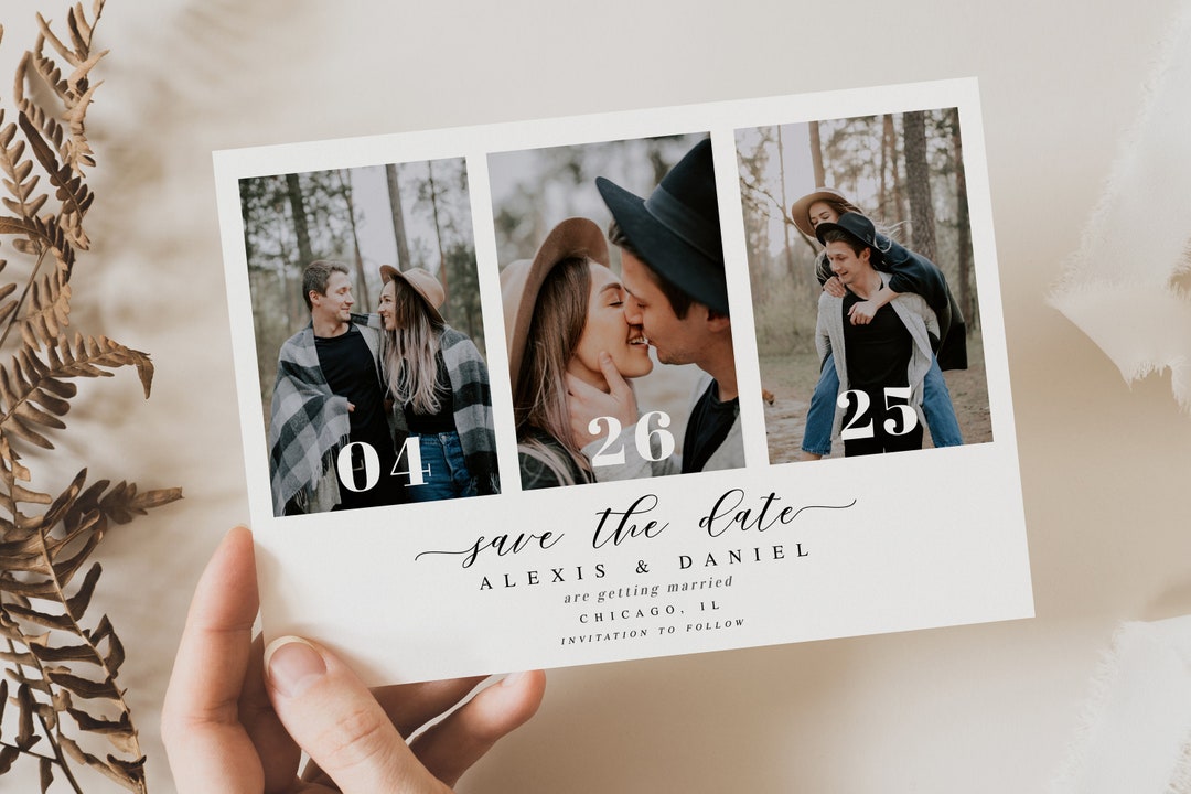 Photo Save the Date Template Editable Engagement Save the Date ...