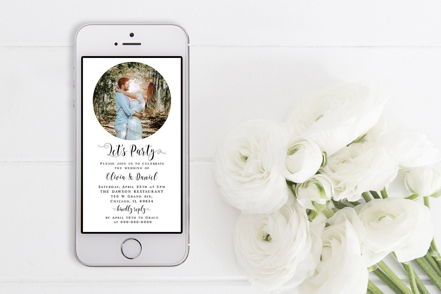 Electronic Photo Invitation Template Fully Editable Lets Party - Etsy