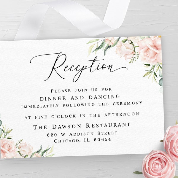 Reception Card - Etsy