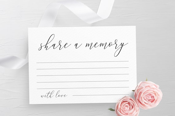Share a Memory Card Template Fully Editable Printable Funeral | Etsy