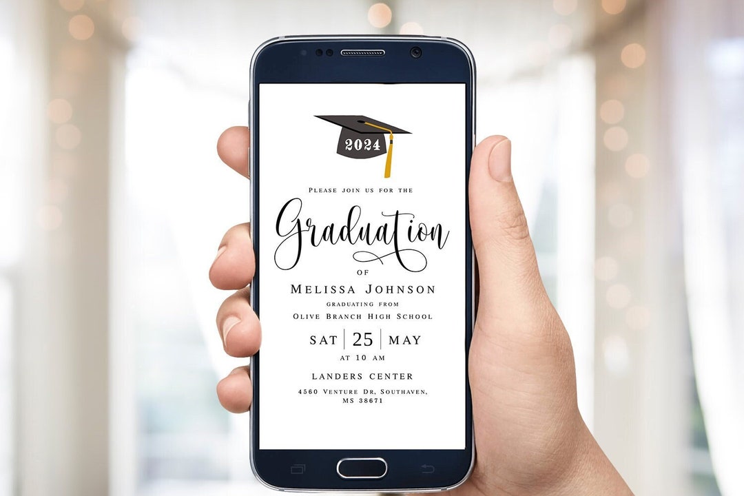 Electronic Graduation Invitation Self-editing Template College Grad ...