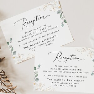 Reception Card Template Editable Insert Card Wedding Invitation ...