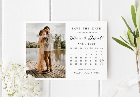 248 Modern Save The Date Minimalist Save The Date Template Editable 