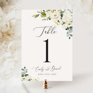 Table Numbers Template Printable Editable Table Card With Names Table ...