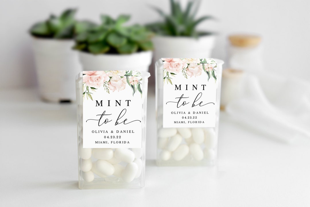 Mint to Be Label Template Editable Wedding Favor Sticker Wraparound ...