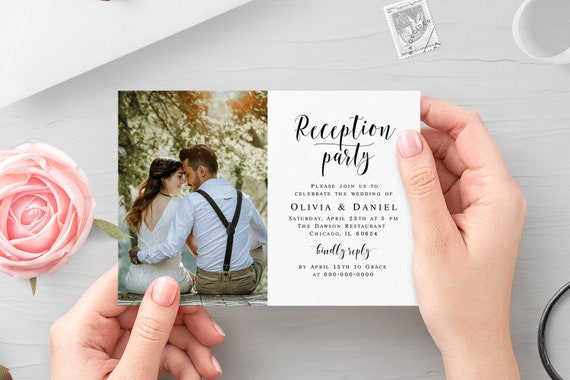 Reception Party Invitation Template Fully Editable With Photo - Etsy