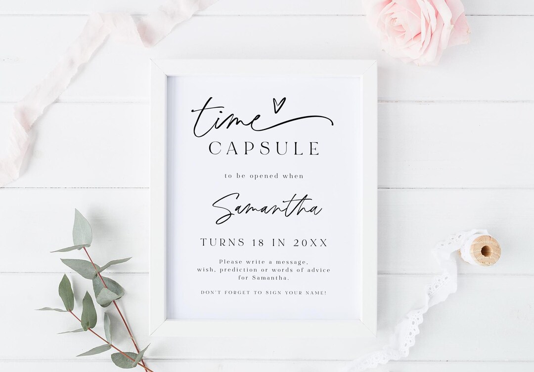 Time Capsule Template Editable Time Capsule Cards Time Capsule Baby ...