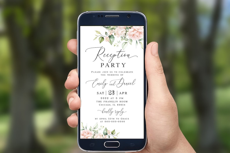 Electronic Reception Party Invitation Template Text Message - Etsy