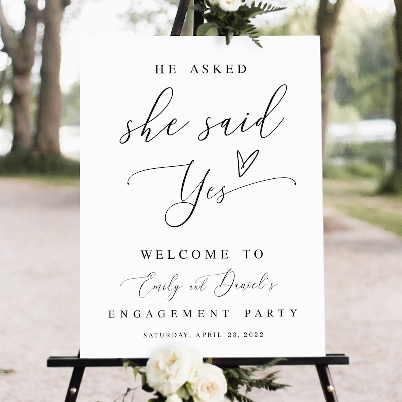 She Said Yes Banner - Etsy