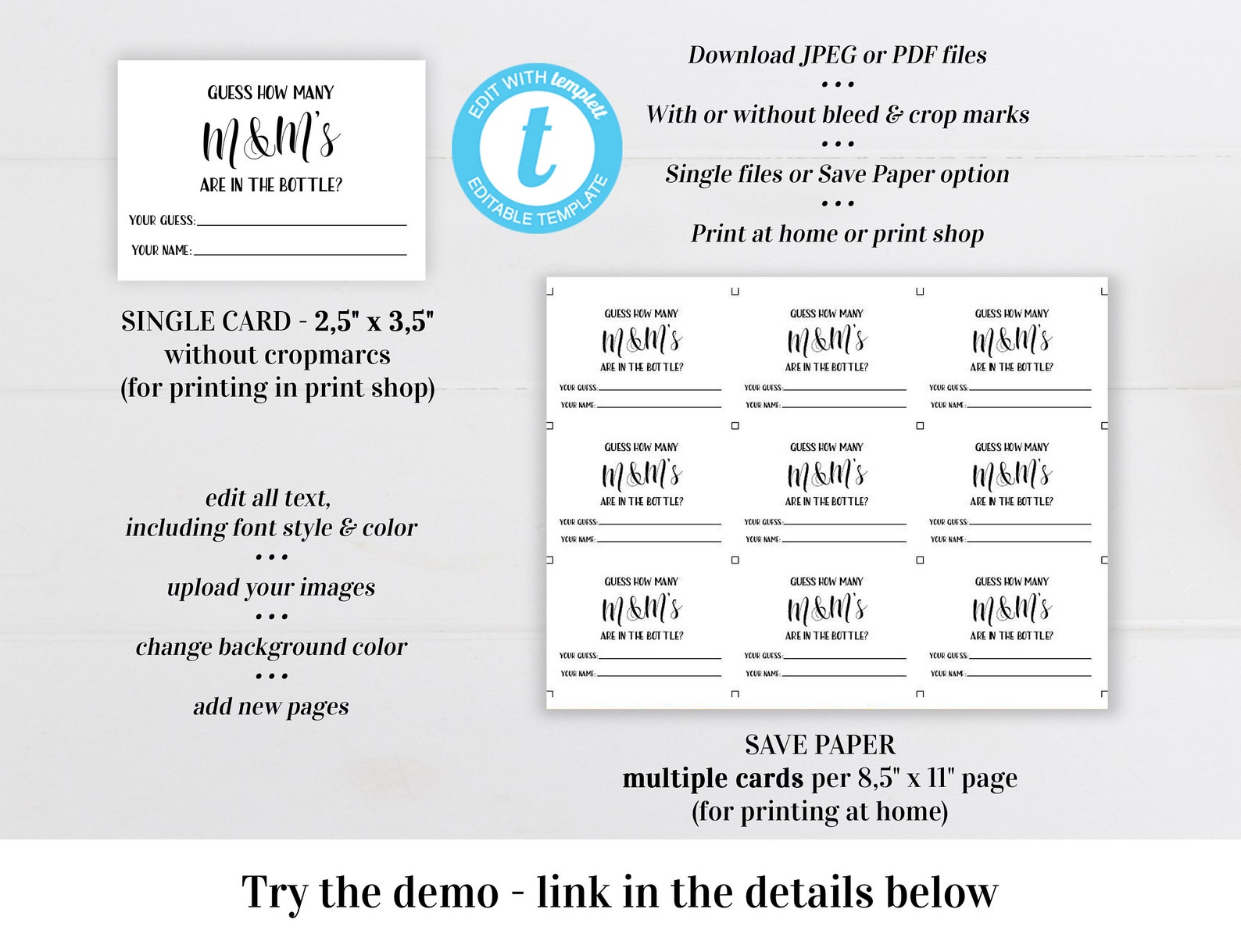 Guess How Many M&ms Are in the Bottle Sign Fully Editable Template Baby ...