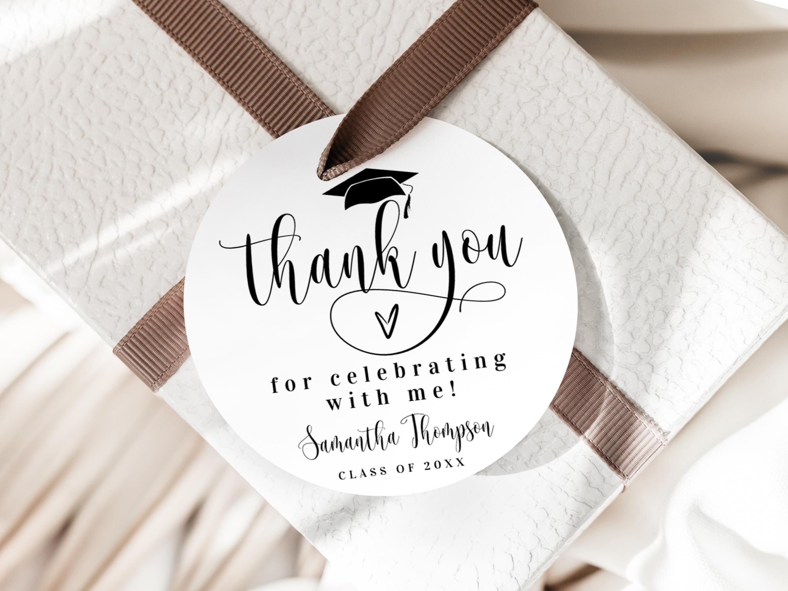 Graduation Round Favor Tag Template Grad Party Thank You Tag Editable ...