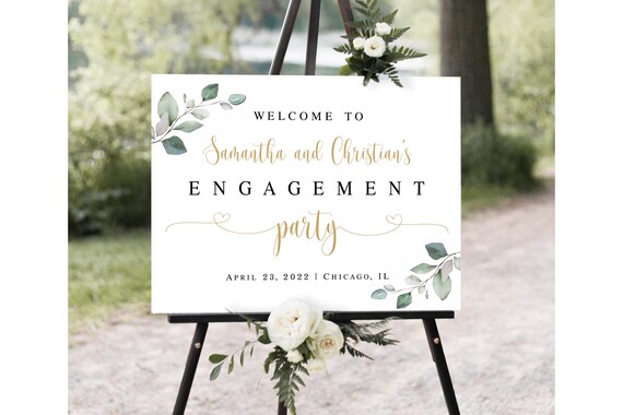 Welcome Sign Fully Editable Template Engagement Party Welcome | Etsy