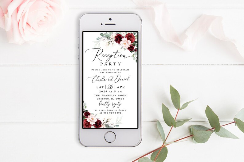 Electronic Reception Party Invitation Editable Template Text - Etsy