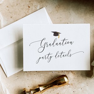 Graduation Party Details Card Template Printable Invite Enclosure Grad ...