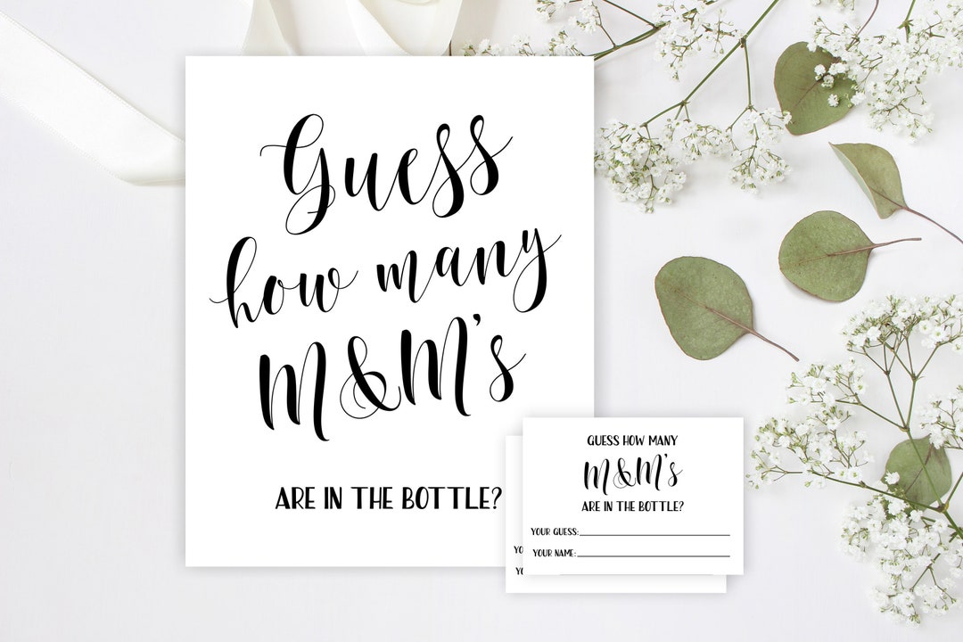 Guess How Many M&ms Are in the Bottle Sign Fully Editable Template Baby ...