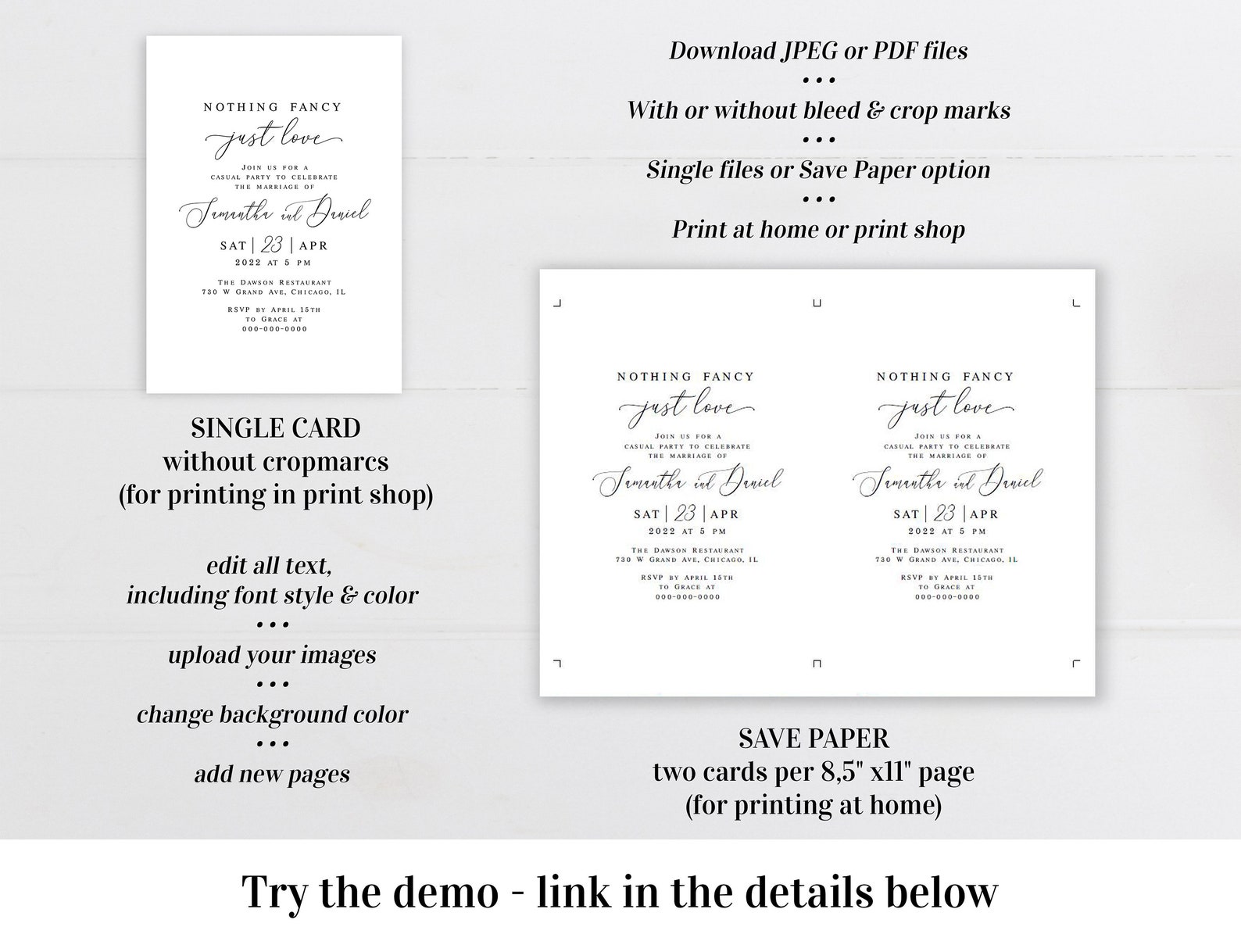 Reception Party Invitation Template Fully Editable Elopement - Etsy