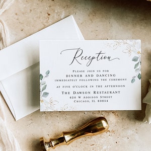 Reception Card Template Editable Insert Card Wedding Invitation ...