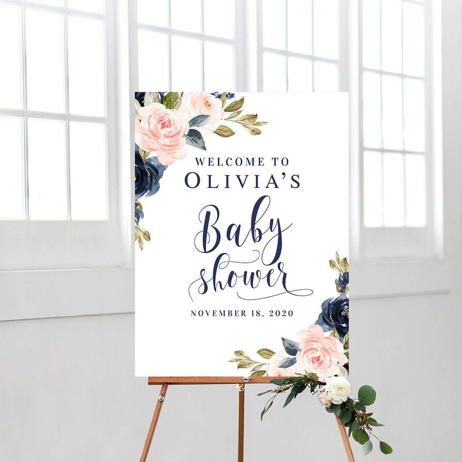 Welcome To Baby Shower Sign Printable Fully Editable Template Etsy