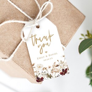 Wildflowers Thank You Tag Template Wedding Favor Tag Printable ...