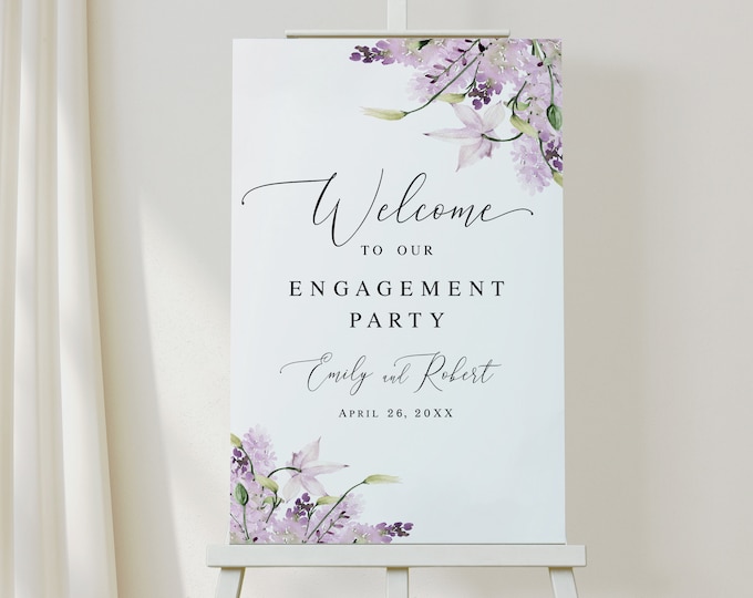 Purple Wisteria Welcome Wreath Sign, Lavender Welcome Sign, Year-round ...